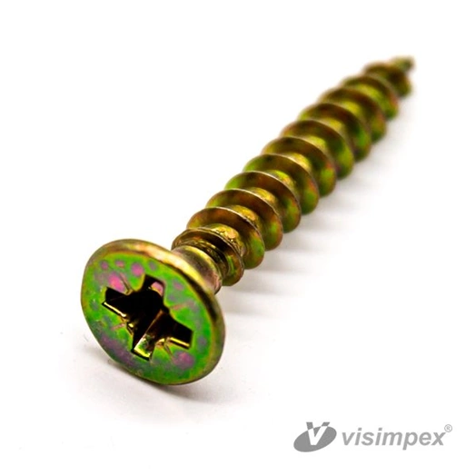 Süllyesztett fejű faforgácslap csavar PZ, sárga - Visimpex